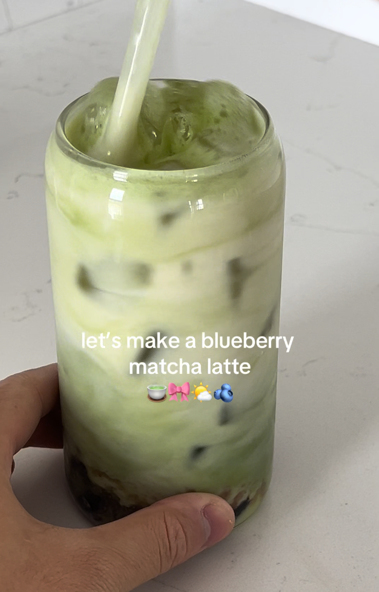 Blueberry Matcha Latte